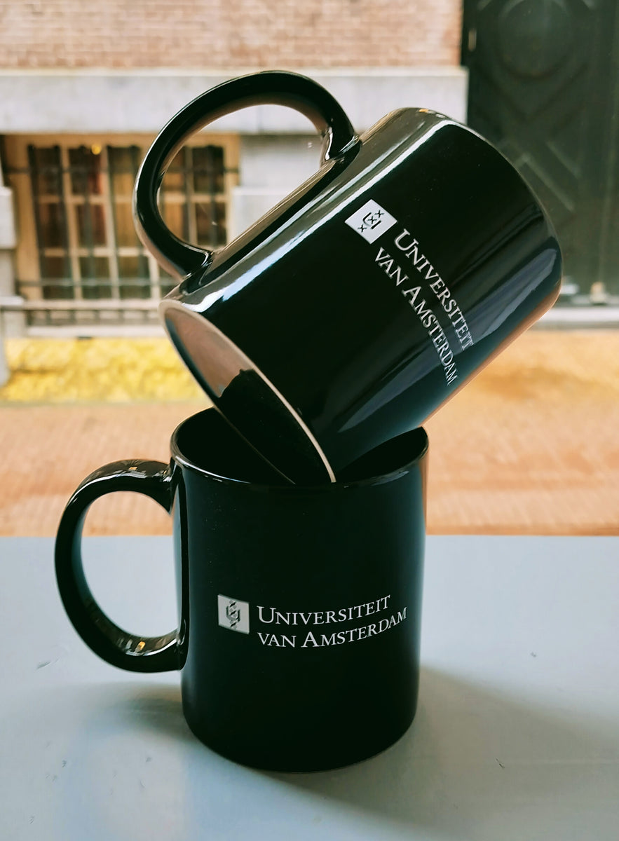 Mug with the University of Amsterdam logo for right-handed and left-ha ...
